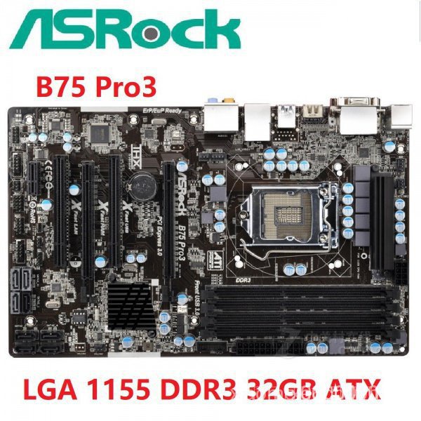 Asrock B75 Pro3 เมนบอร์ดเดสก์ท็อป B75 ซ็อกเก็ต Lga 1155 Ddr3 32Gb Atx ...