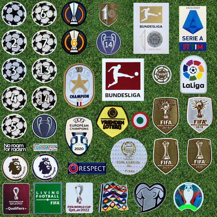 แผ่นแพทช์ฟุตบอล EPL UCL patch La Liga Serie A Ligue 1FIFA Bundesliga RESPECT AFC 2022 23 ...