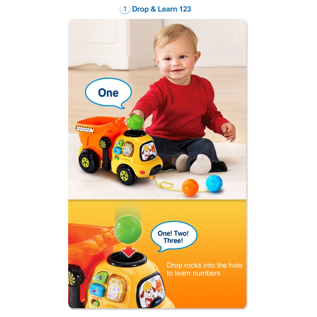VTech Drop Go Dump Truck Vehicle Toys Boys Pull Toys Push Toys 6-36 ...