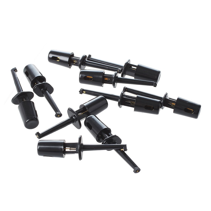 SODIAL(R) Black Electrical Probe Testing Lead Wire Hook Kit 10 Pcs ...