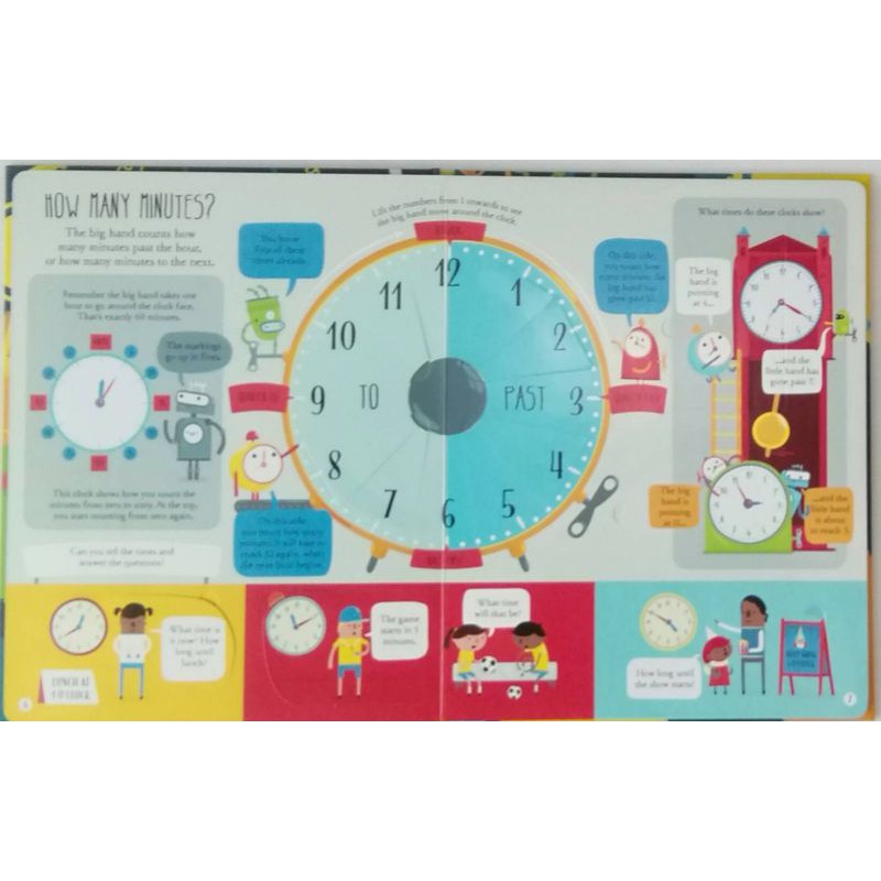 Lift-the-Flap Telling the Time เหมาะสำหรับ 3 ขวบ Board book กระดาษแข็ง ...