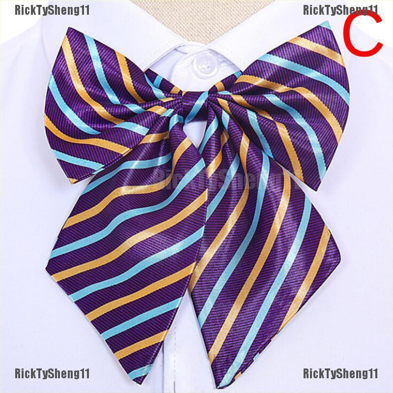 COD RTSWomen Bowties Striped Bow Ties Silk Tie Bow Tie Butterfly Neck ...