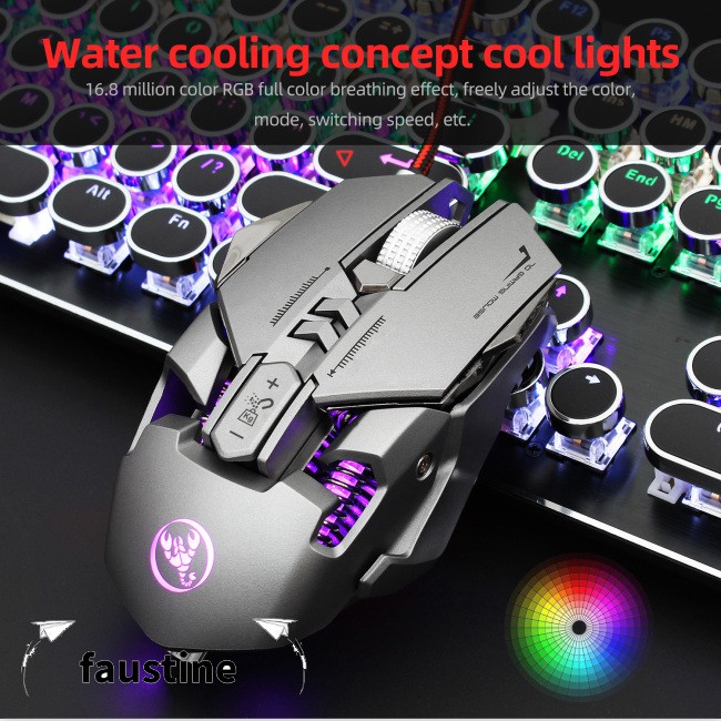J800 เมาส์เล่นเกมแบบใช้สาย Usb 7 ปุ่ม Up To 6400 Dpi Rgb Backlight ...