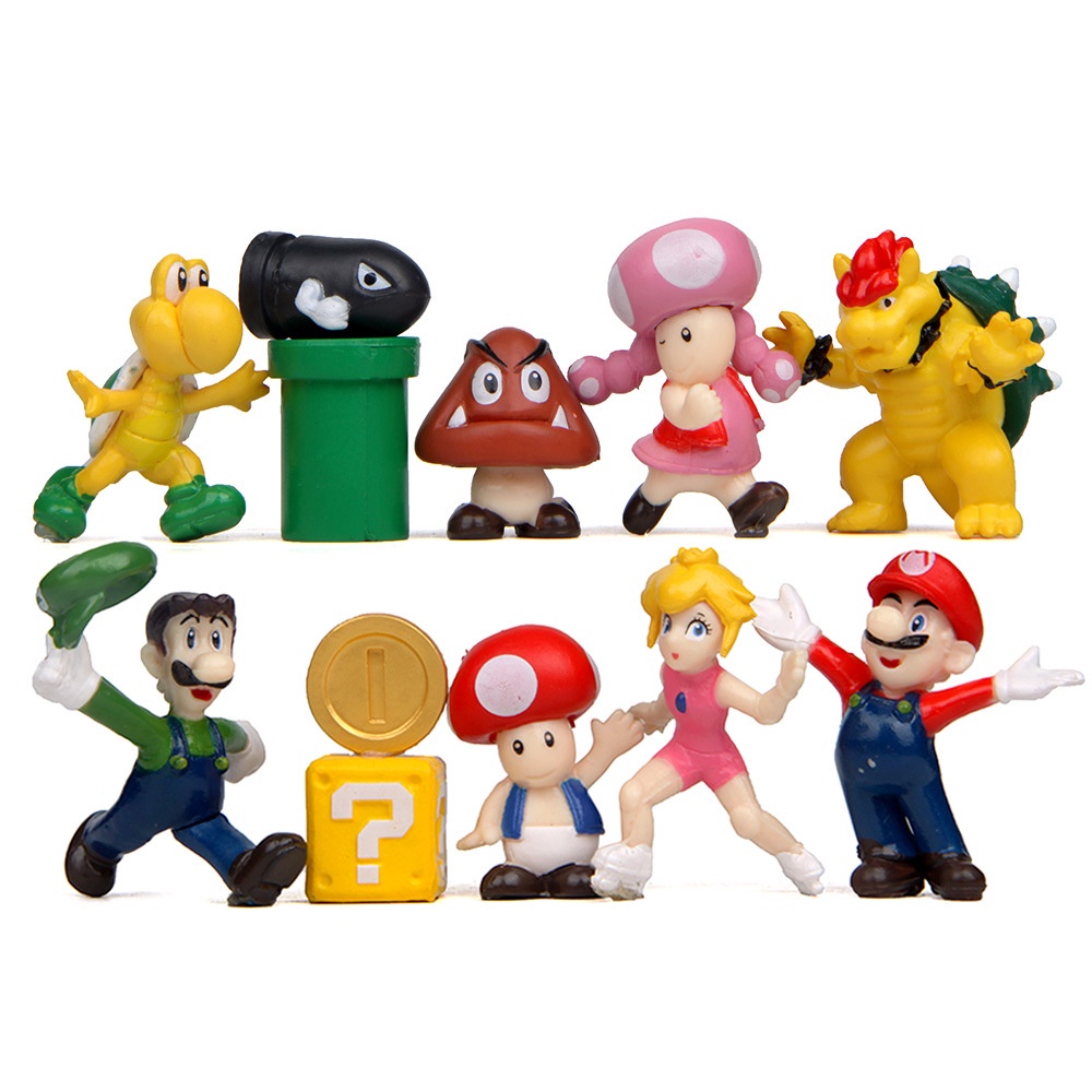 ตุ๊กตาฟิกเกอร์ Super Mario Bros Game Character Princess Turtle Dinosaur ...