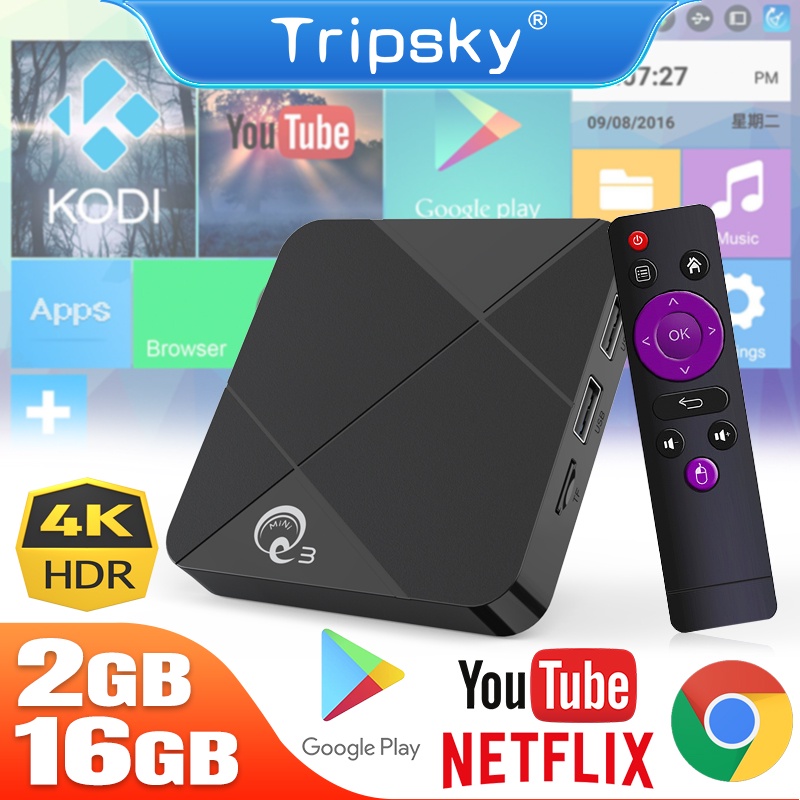 กล่องแอนดรอยด์ทีวี android box MINI Q3 2GB/16GB 2.4G Wifi Android 9.0 ...