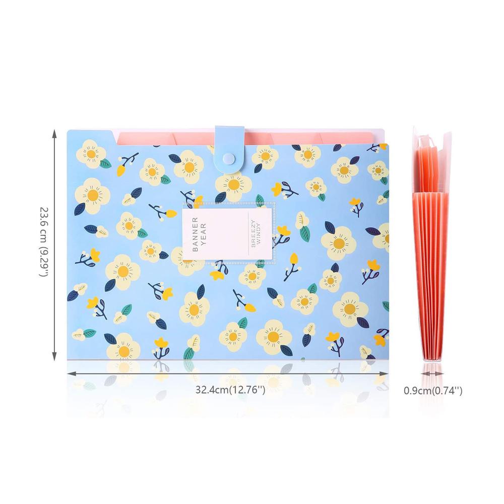 QUILLAN Multi-Function File Folder School Supplies Floral File Folders ...