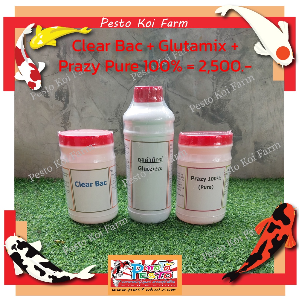 ฟรีค่าจัดส่ง ชุดกักปลา ชุดยาสามัญประจำบ่อ Bundle สุดคุ้ม Prazy Clear ...