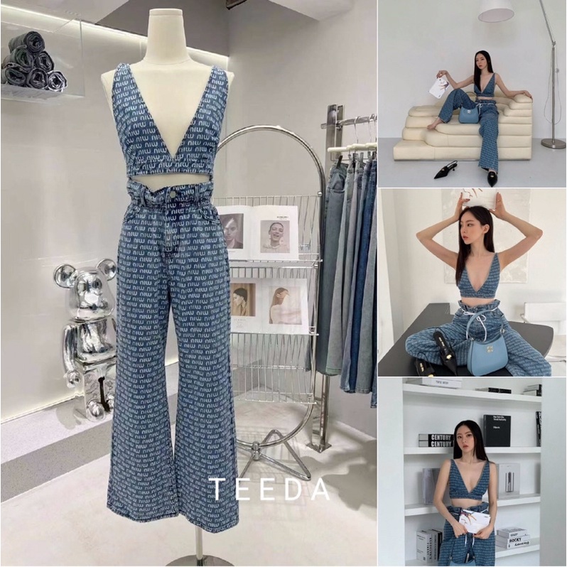 พรีออเดอร์ 30วันTeeda ชุดเซ็ท miumiu ที่รอคอย เสื้อและกางเกงผ้ายีนส์ ...
