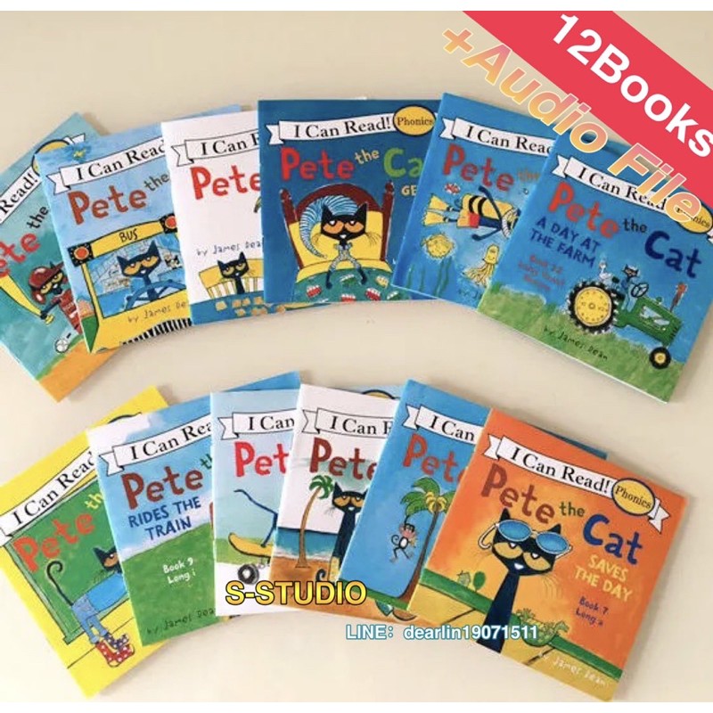 Pete The Cat 12 Mini-Books หนังสือหัดอ่านภาษาอังกฤษ I can read Pete the ...