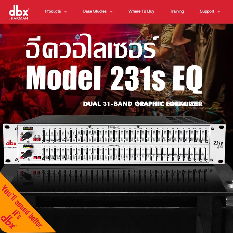 DBX EQ 231S Professional Equalizer Dual Band Bass Equalizer 31 Channel AI-PAISARN Stage ...