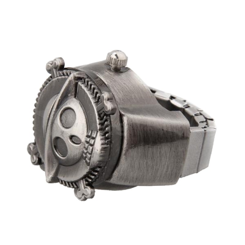 Vintage Cute Skull Pirate Metal Pocket Finger Ring Watch - dizhong2.th ...