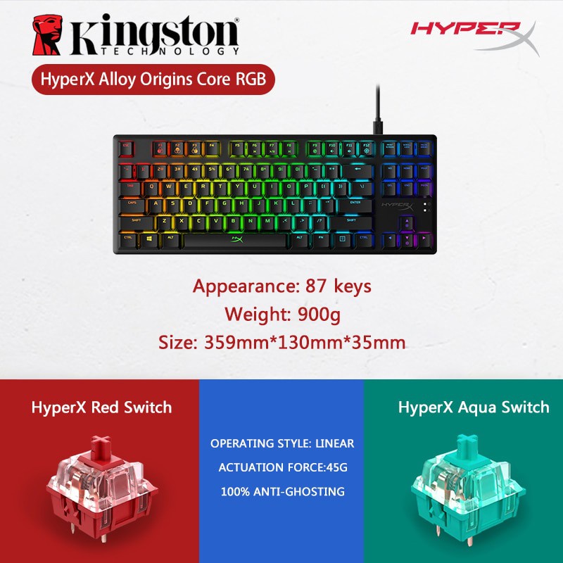 KEYBOARD (คีย์บอร์ด) HyperX ALLOY ORIGINS CORE (HyperX SWITCH RGB LED ...