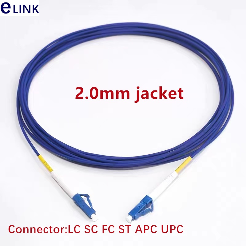 5pcs 1mtr 1C Armored 2.0mm Fiber Patch Cord Simplex sx SM SC LC FC ftth jumper 1 core optical ...
