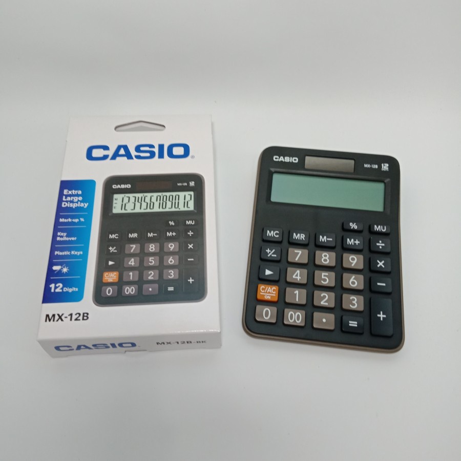 Casio MX-12B เครื่องคิดเลขตั้งโต๊ะ 12 หลัก สีดํา สําหรับสํานักงาน ...