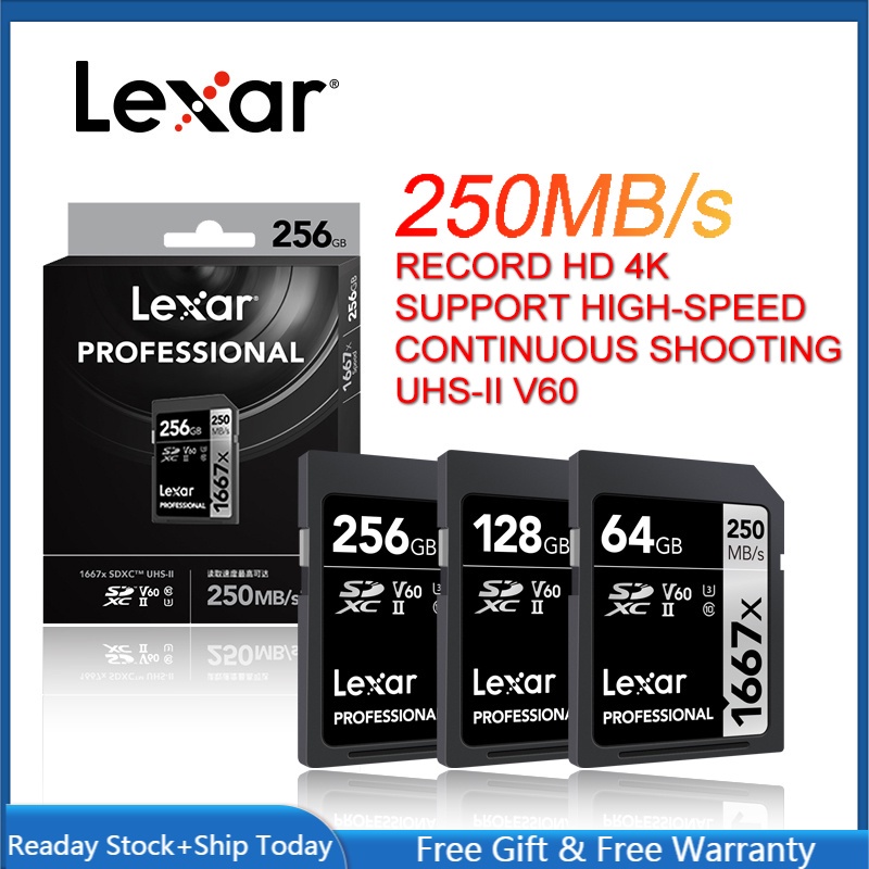 Original Memory Card 1667X SD Card V60 250MB/s 64GB 128GB 256GB UHS-II ...