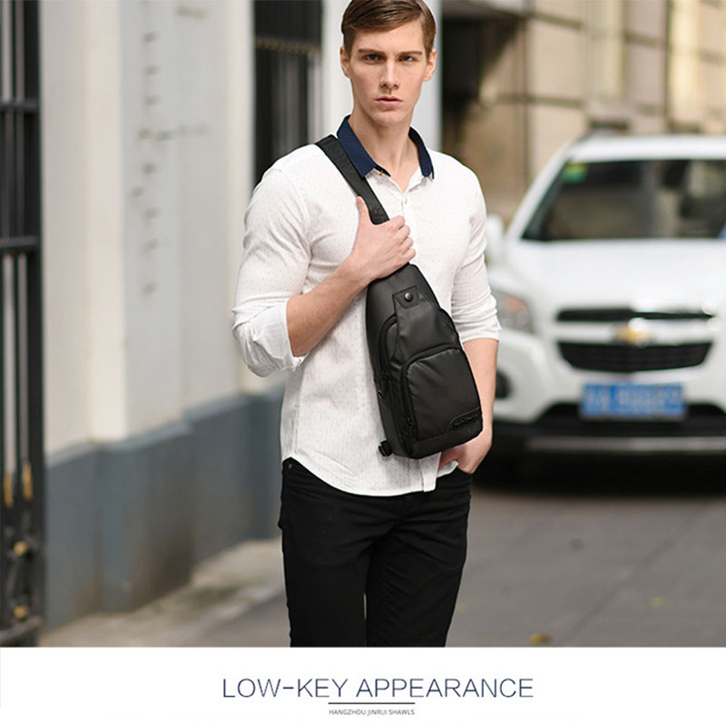 Men's One Shoulder Bag Business Travel Waterproof Fabric Chest Bag ...
