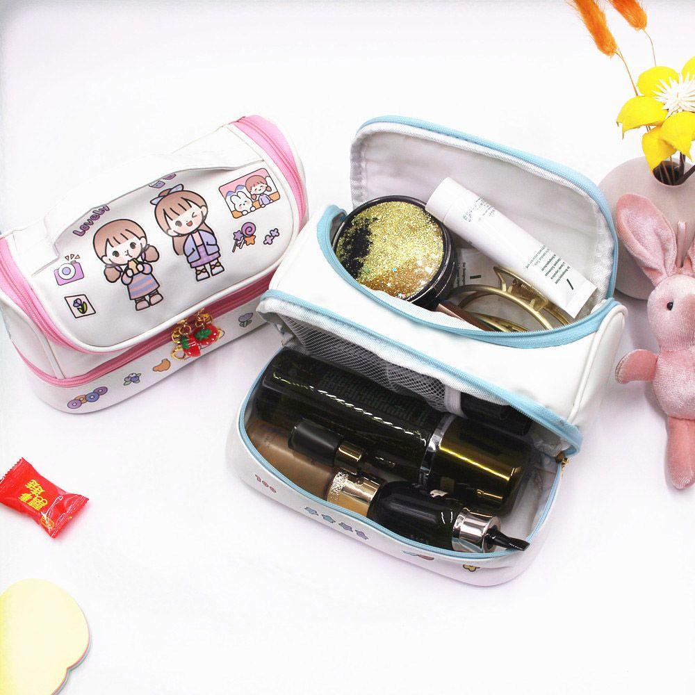 Snowpy กระเป๋าเครื่องสําอาง แบบสองชั้น อเนกประสงค์ ความจุขนาดใหญ่ ...