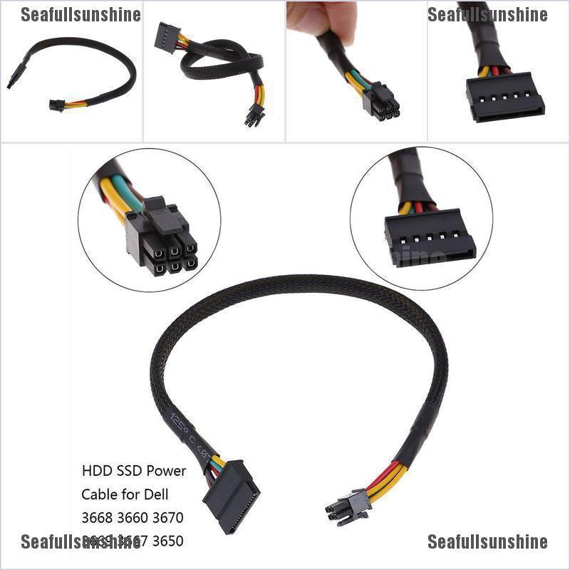 Seafullsunshine สายเคเบิ้ลพาวเวอร์ Hdd Ssd 6 Pin Sata 15 Pin Dell 3668 ...