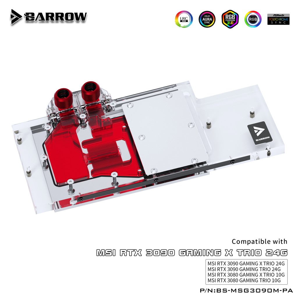 MSI RTX 3090/3080 GAMING X TRIO Full coverage Barrow GPU water block ...