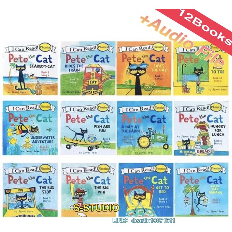 Pete The Cat 12 Mini-Books หนังสือหัดอ่านภาษาอังกฤษ I can read Pete the ...