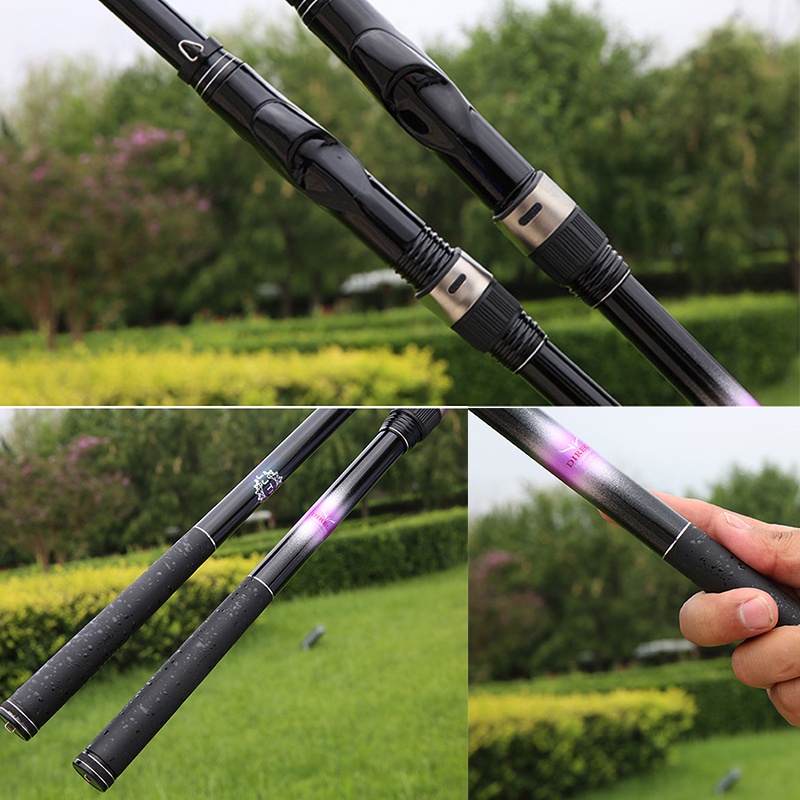 High Quality Fishing Rod High Carbon Fiber Telescopic Black Handle ...