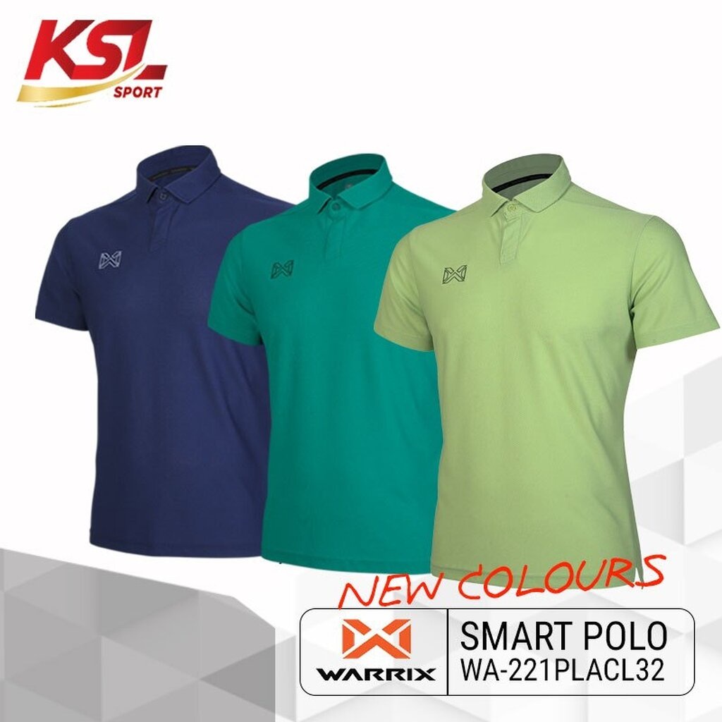 Warrix เสื้อโปโลวอริกซ์ เสื้อวาริกซ์ สีล้วนรุ่น WA-222PLACL35 สีฟ้า ...