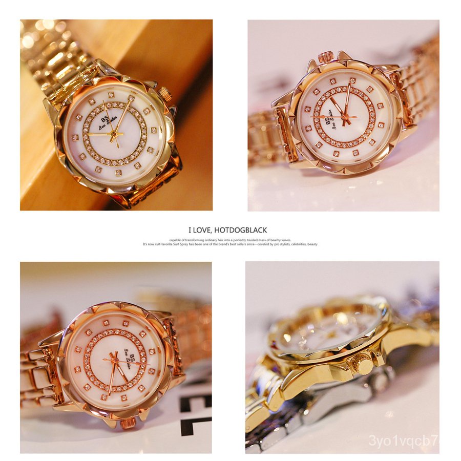 BEE SISTER Rhinestone Luxury Women Watch BS Alloy Strap Quartz Watches ...