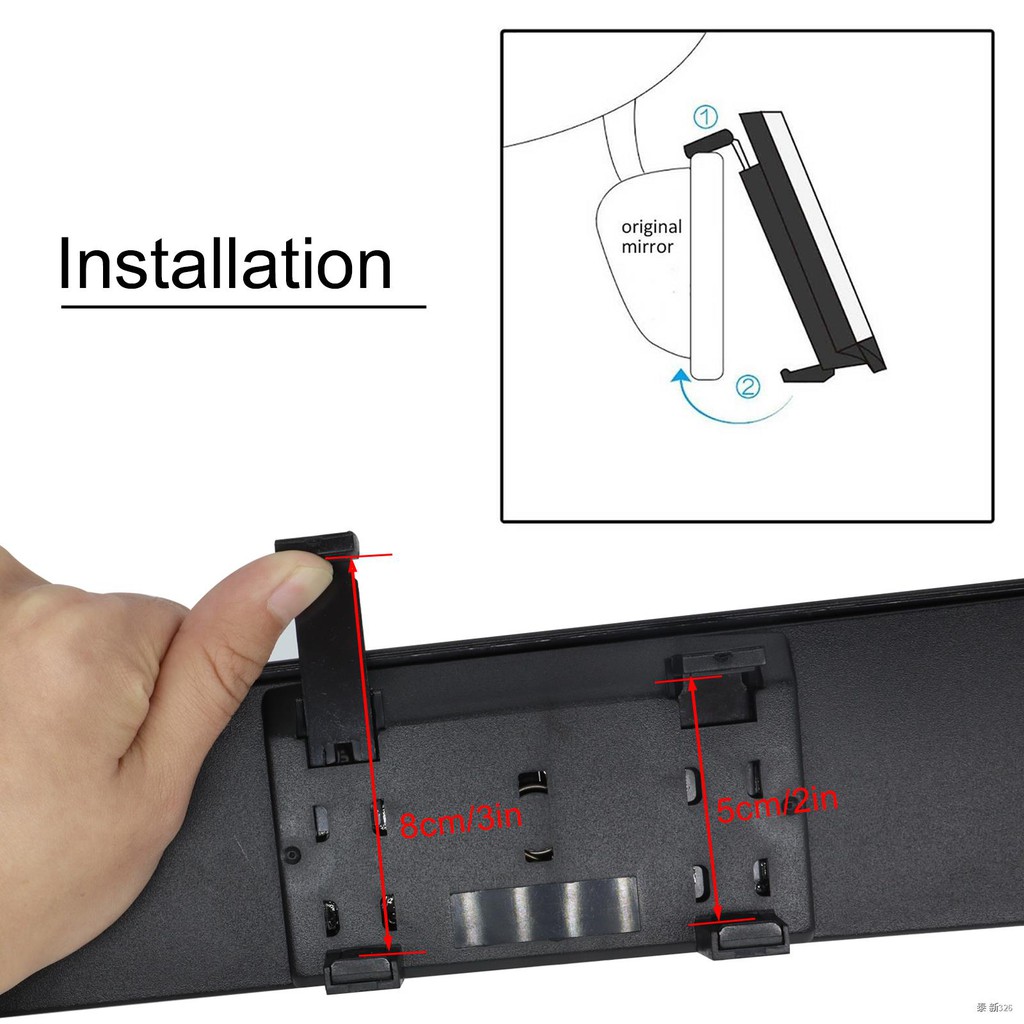 300mm wide angle car interior compass rear view mirror rearview Blind ...