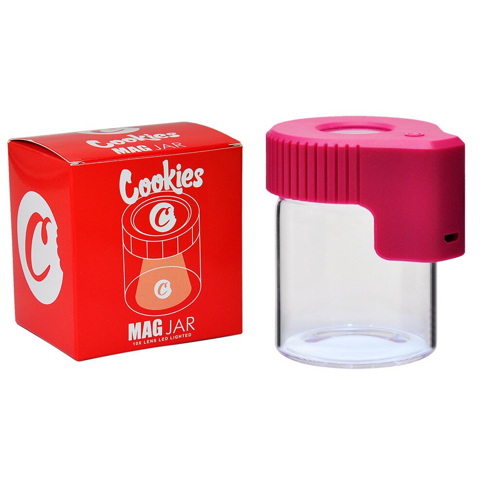 Cookies LED Light 5X Magnification Glass Storage Clear Stash Jar Air ...