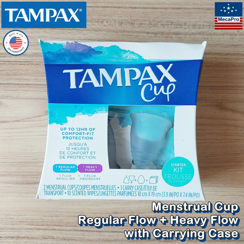 Tampax® Menstrual Cup Regular Flow And Heavy Flow with Carrying Case ...