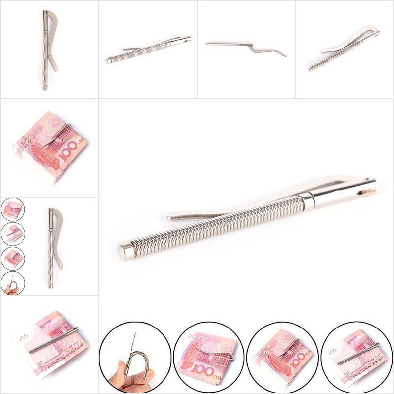 【Purpleredto】1X New Spring Metal Money Clips Stainless Steel Cash ID ...