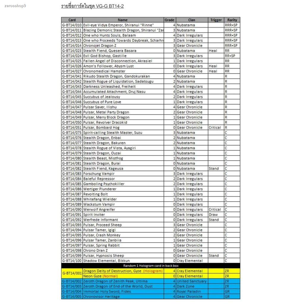 จัดส่งจากกรุงเทพฯ ส่งตรงจุดแวนการ์ดภาษาไทย VGT-G-BT14 สุ่มฟอยZRGRกีเซ่อุนติม่าดัตซ์ - zerosshop9 ...