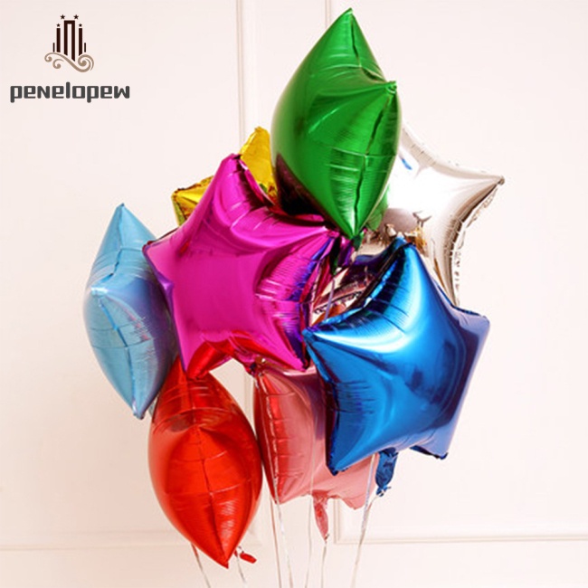【HOT】 Aluminum Film 18-inch Five-pointed Star Balloon Solid Color Star ...