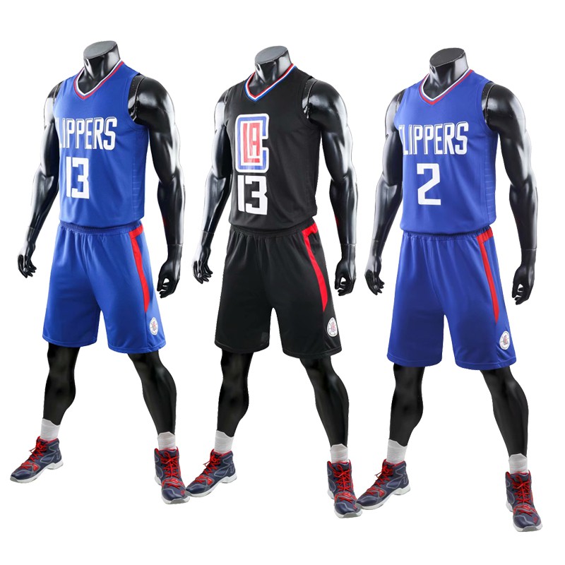 เสื้อกีฬาบาสเก็ตบอล + กางเกงขาสั้น Los Angeles Clippers 13 Paul George ...
