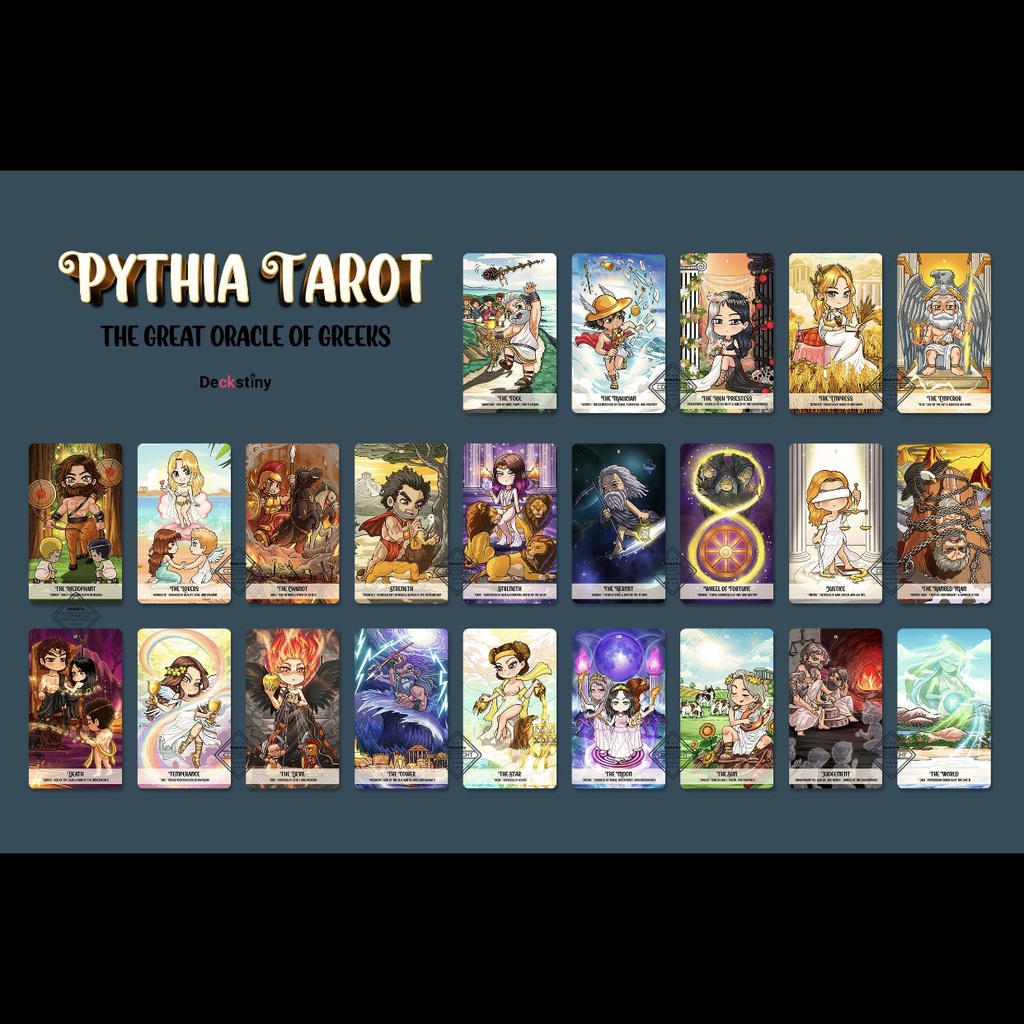 Pythia Tarot ไพเธีย เทพเจ้ากรีก ขอบทอง เฮคาที DeckStiny ไพ่ทาโรต์ 78ใบ ไพ่ทาโร่ แท้ น่ารัก สวย ...