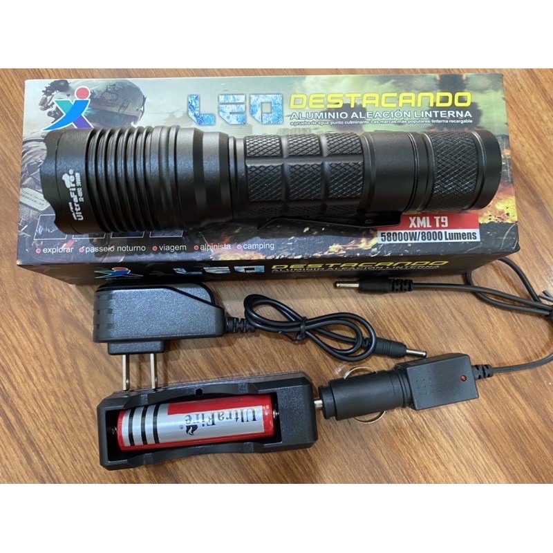 ไฟฉาย T9 (JY-8892 JX-8892)ชาร์จ USB(แถมถ่านชาร์จ1ก้อน) ไฟฉายแรงสูง ไฟฉายเดินป่า ไฟฉาย XML-T9 LED ...