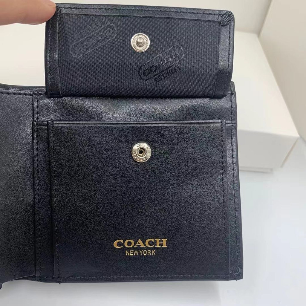 กระเป๋าเงิน Coach แท้74929 กระเป๋าใส่เหรียญผู้ชายคลิปสั้นกระเป๋าสตางค์ ...
