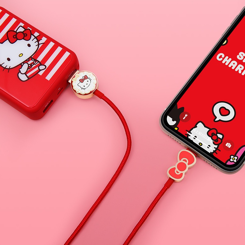 ♣۩Hello Kitty Data Cable Lightning cable Type-C cable Zinc alloy 3D cat ...
