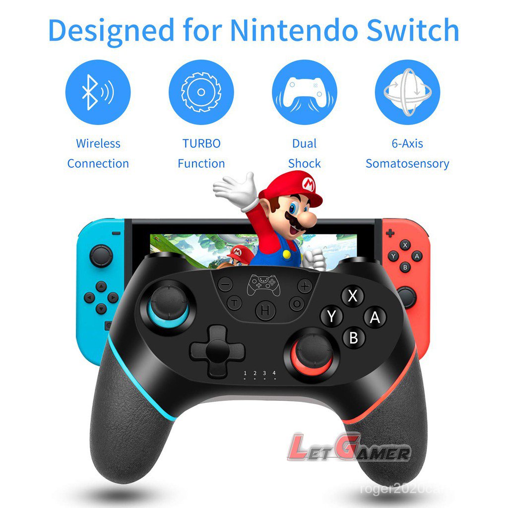 เร็วกว่าด้วย ปุ่ม Turbo Nintendo Switch Pro Controller จอยไร้สายสำหรับ ...