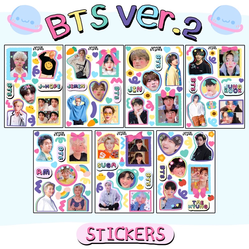 สติกเกอร์ BTS Ver.2 (MEMBERS) ขาวมัน/PP (ไดคัท) | Shopee Thailand