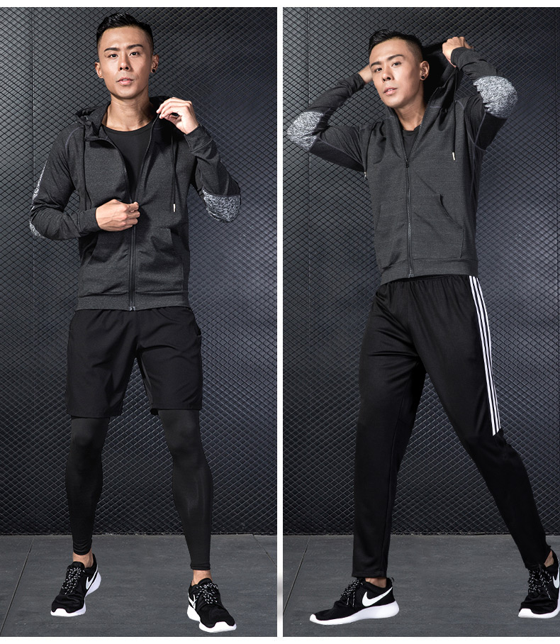 ชุดกีฬาSportswear Suit Gym Mens Coat Running Autumn and Winter Quick ...