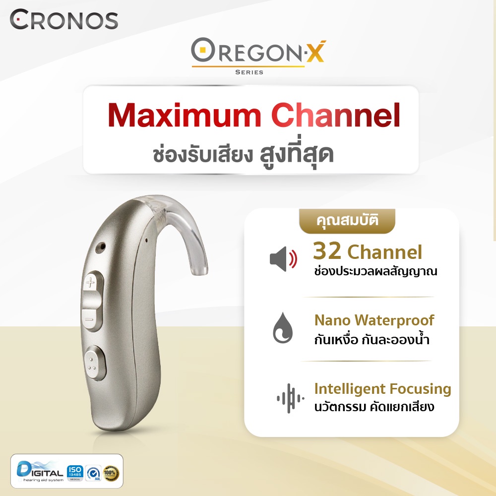 CRONOS รุ่น OREGON X เครื่องช่วยฟัง ดิจิตอล 32Channel(สูงที่สุด) รุ่น ...