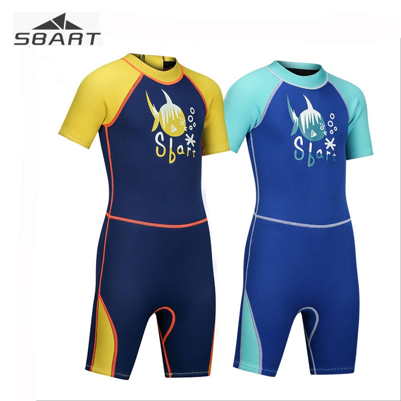 Sbart New 2mm Neoprene Wetsuit for Children Boys Teenage 2-12Y Short ...
