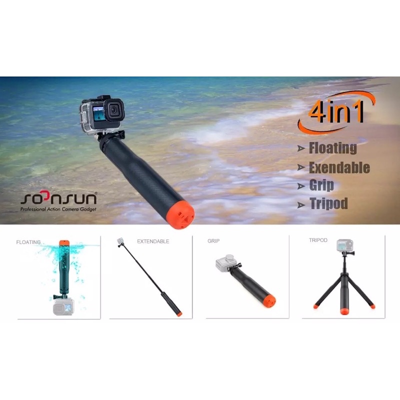 Floating Tripod for GoPro Hero 10 9 8 7 6 5 Selfie Stick for DJI OSMO ...