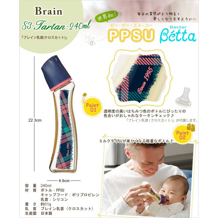 ขวดนมDr.Betta คอแคบ240 ml.(PPSUขวดสีชา) - imontymonty - ThaiPick