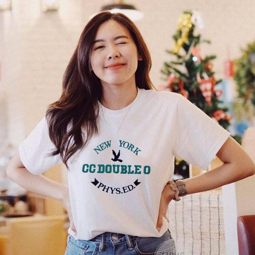 เสื้อยืดแขนสั้น งานปักนูน-งานป้ายCC-OO Cotton 100 (SMLXL) No.14 - d_dome_shop - ThaiPick
