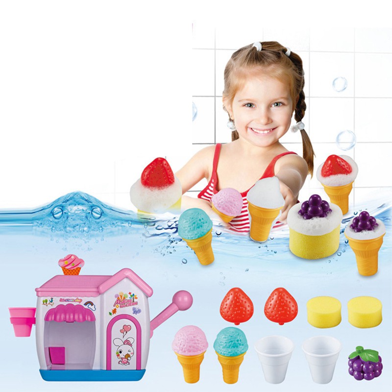 Kids Bathroom Foaming Ice Cream Bubble Machine Bathtub Toy Children ...