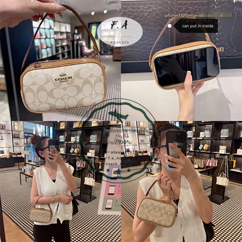 F.A ว่าแท้100 New in August COACH JAMIE Wristlet In Signature Canvas ...