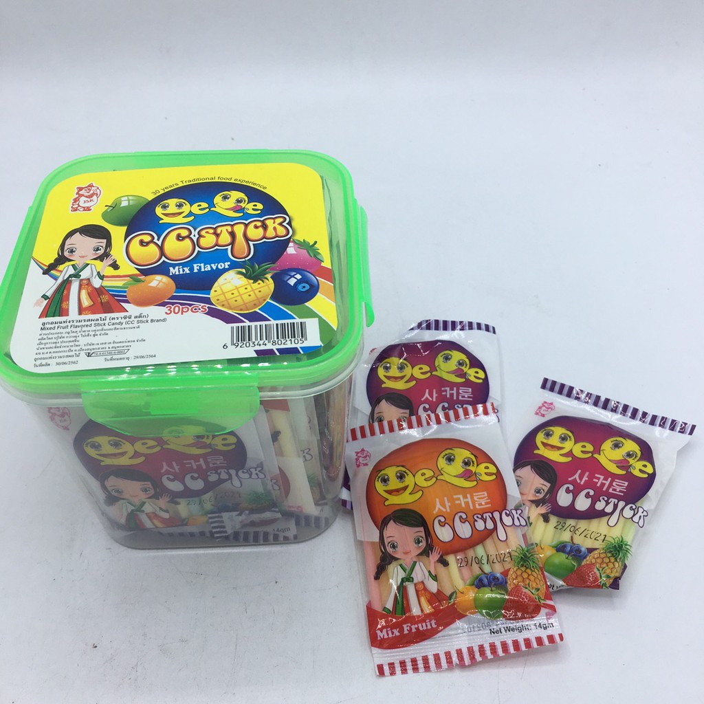 ซีซี สติ๊ก cc stick ลูกอมแท่ง รส ผลไม้รวม 14กรัมx30ซอง | Shopee Thailand