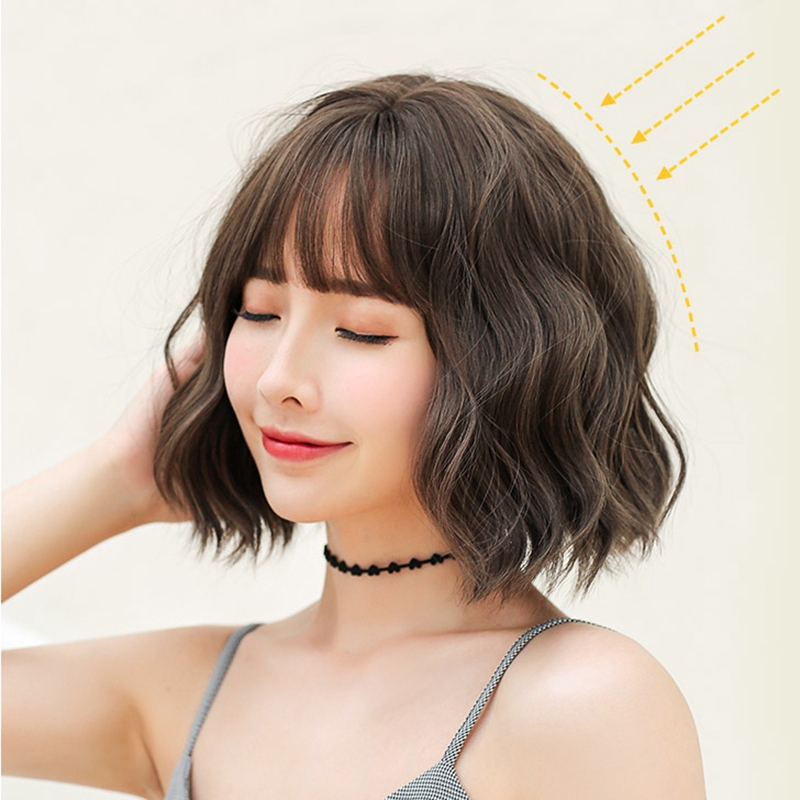 Womens Wig Bobo Short Curly Wig Short Curly Hairpiece Natural Wig LN4h ...